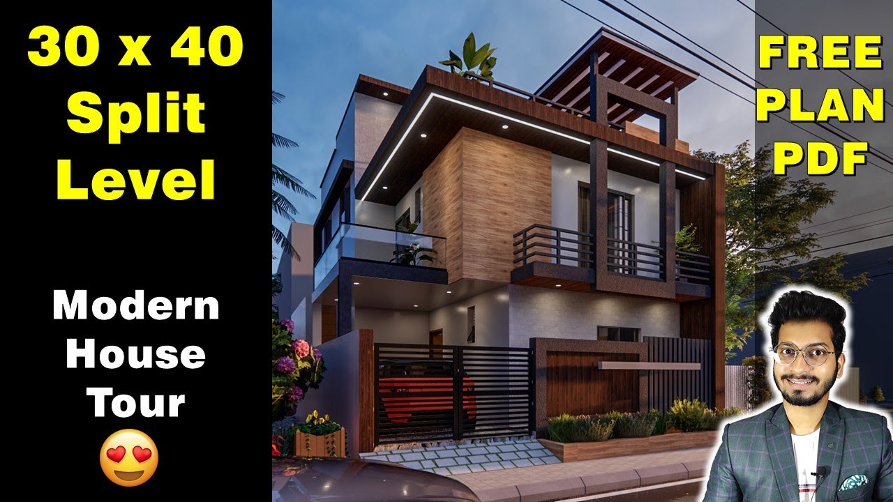 30X40 Split Level House Design | Modern VILLA of 135 Gaj with Beautiful ...