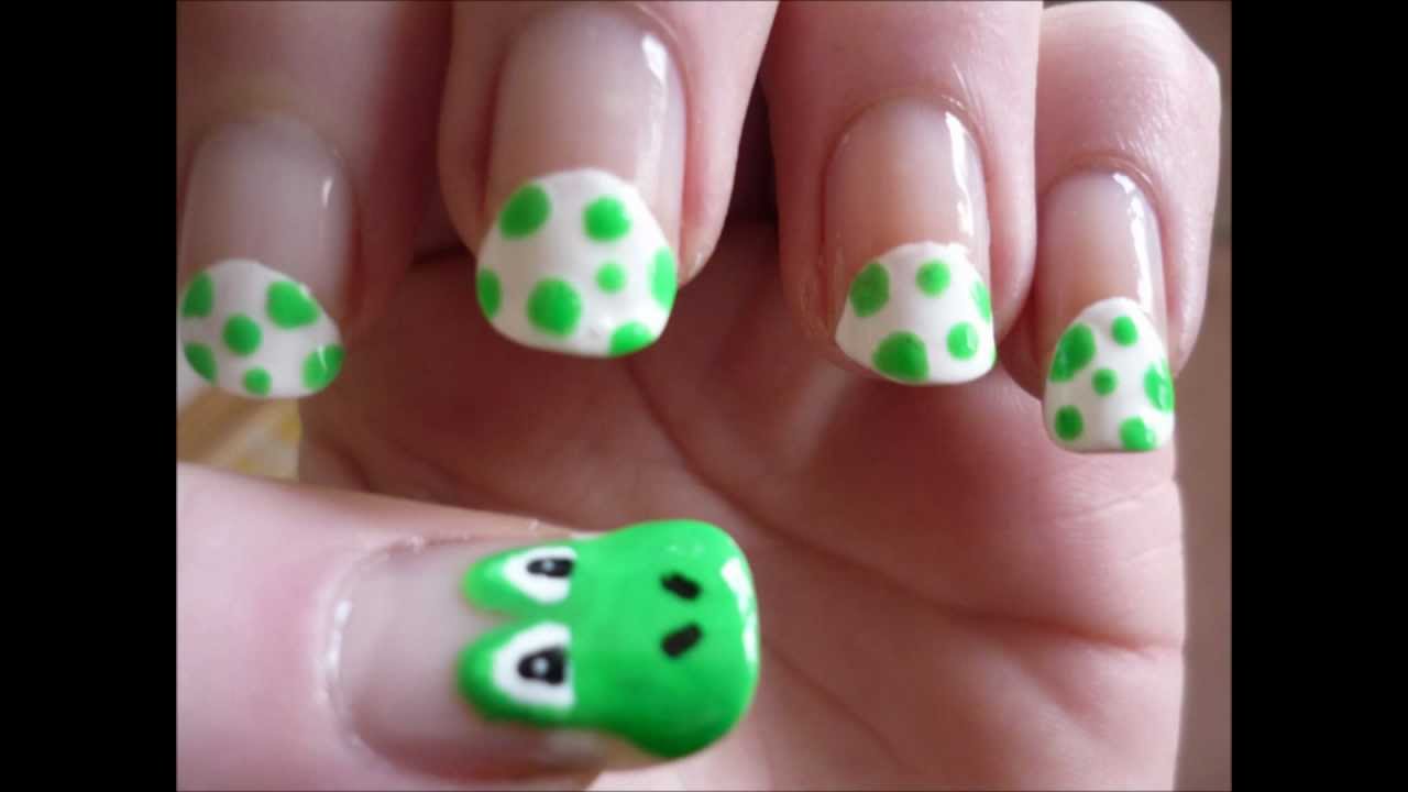 Unique & Easy YOSHI Nail Art Tutorial - YouTube