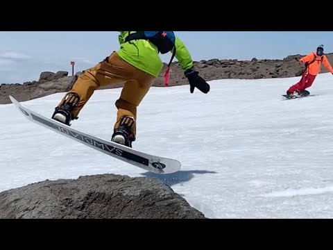 RAW Summer snowboarding at Mt Hood Timberline Ski Resort Palmer Glacier ...