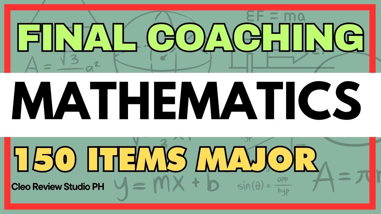 MATHEMATICS MAJOR LET SET A PART 3 FINAL BLESSINGS - YouTube