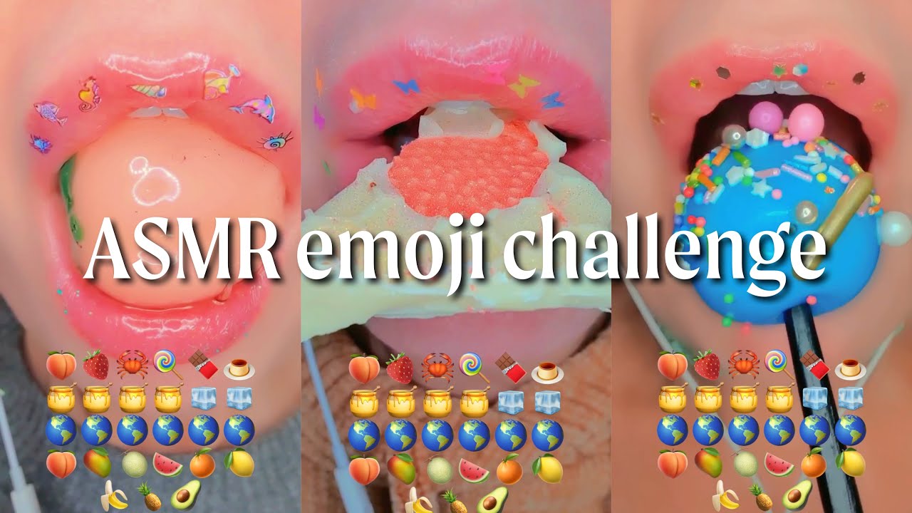 ASMR emoji challenge | cr : @SatisfyingLips | requests are open - YouTube