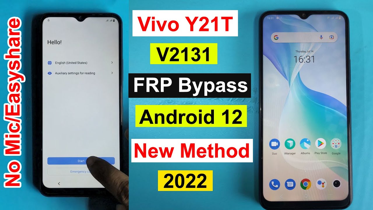 Vivo Y21T FRP Bypass Android 12 New Security 2022|Vivo V2131 Google ...