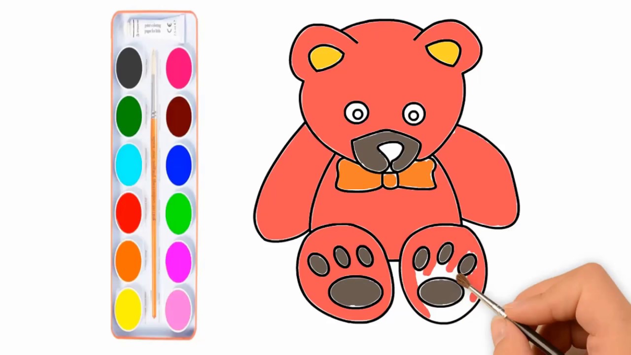 Drawing For Kids| How To Draw And Paint A Taddy Bear| Taddy Bear Easy ...