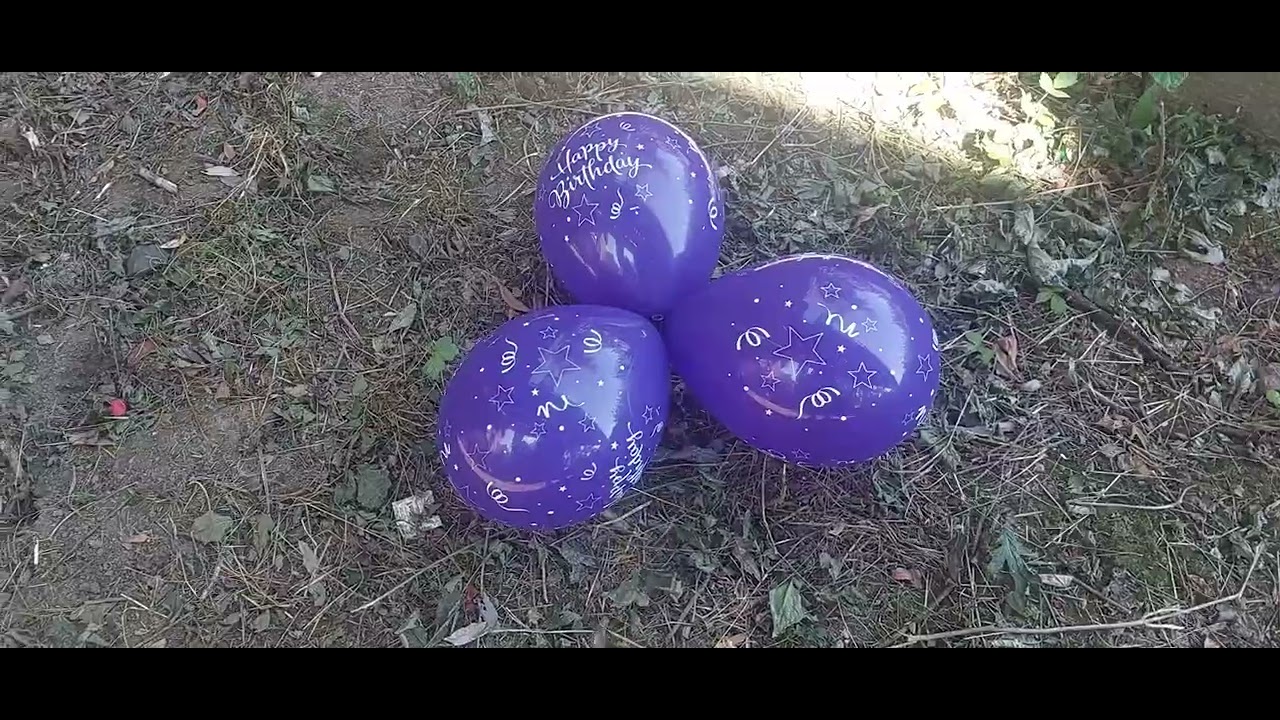 3 purple balloons popping(3 lila lufi kidurrantása) - YouTube