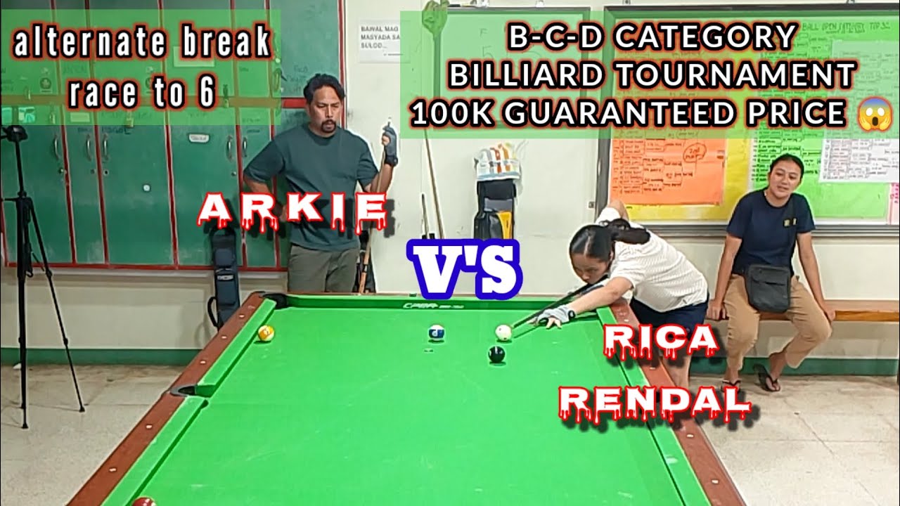 Rica Rendal 🆚 Arkie, Billiard Tournament B-C-D Category Alternate Break ...