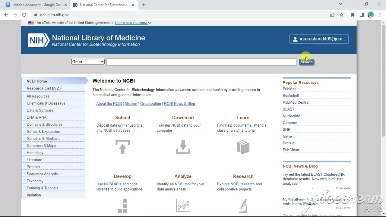 Sequence retrieval system of Gene from NCBI - YouTube