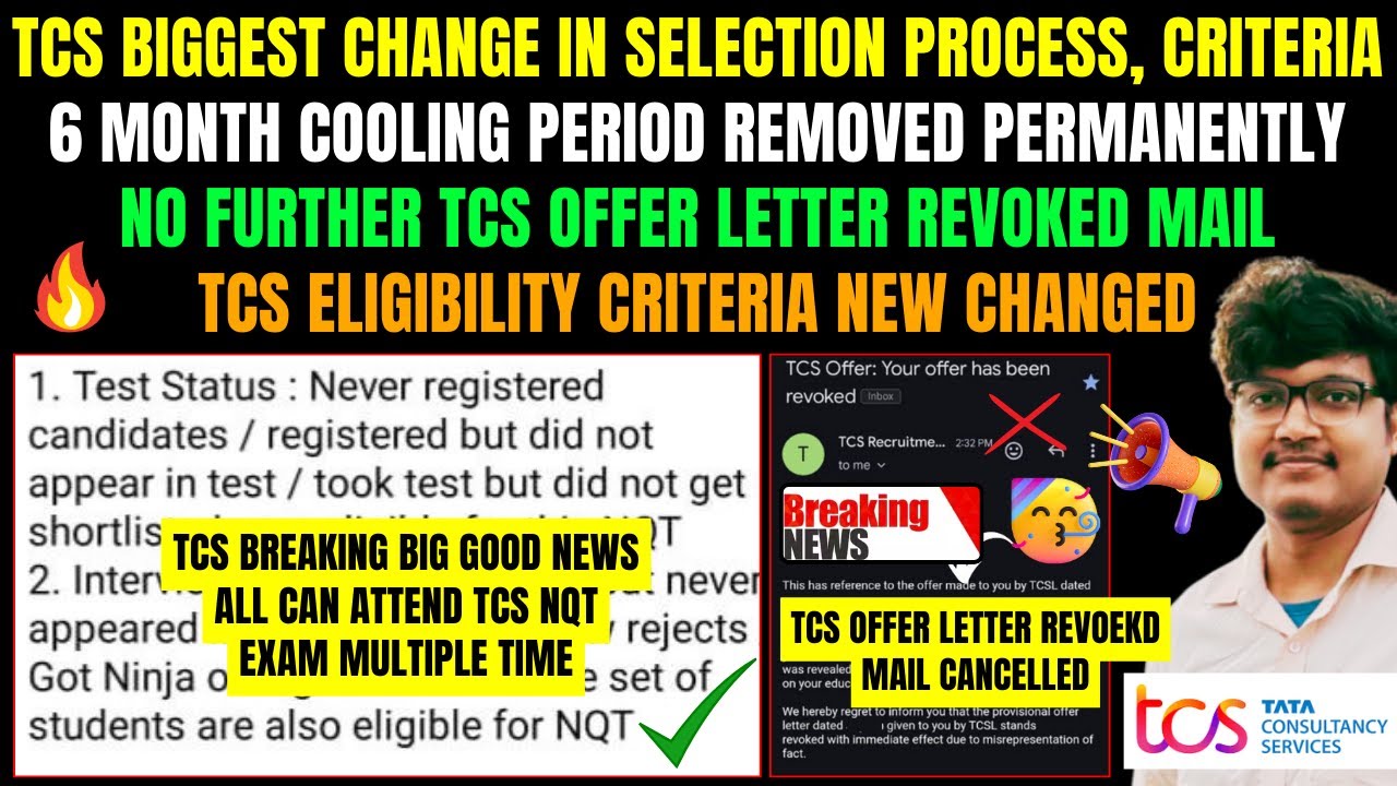TCS BIGGEST CHANGE IN SELECTION PROECSS & ELIGIBILITY CRITERIA | NO ...