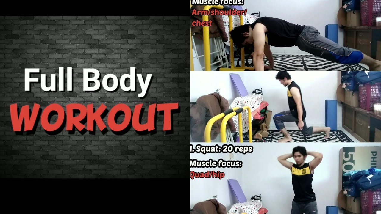 FULL BODY HOME WORKOUT | No Equipment | Lockdown Quarantine Routine ...