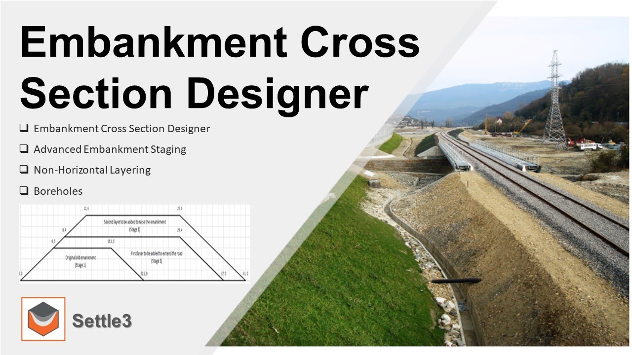 Embankment Cross Section Designer | Settle3 Rocscience - YouTube