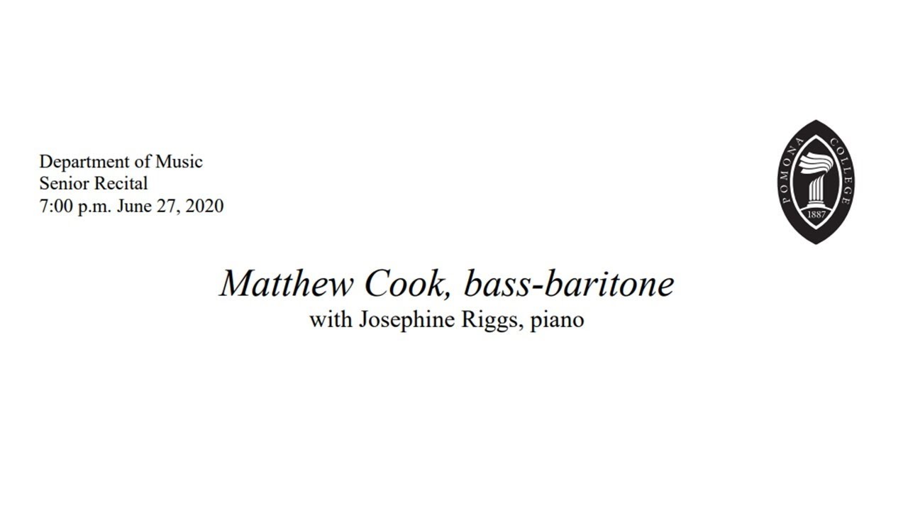 Matthew Cook - Senior Recital - YouTube