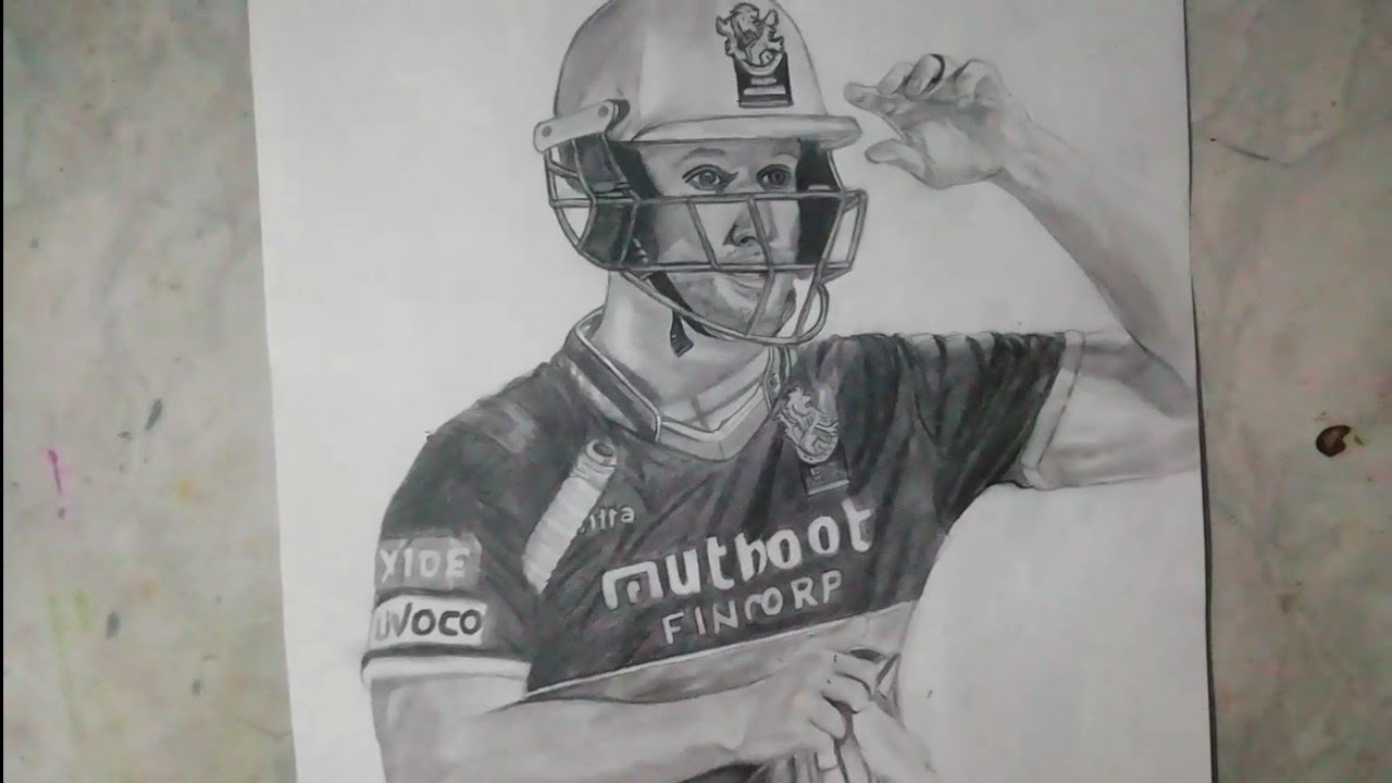 #abdevilliers #rcb ab de Villiers drawing |how to draw ab de villiers ...