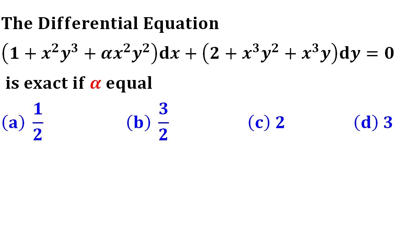 necessary condition of exactness IIT Jam 2012 exact differential ...