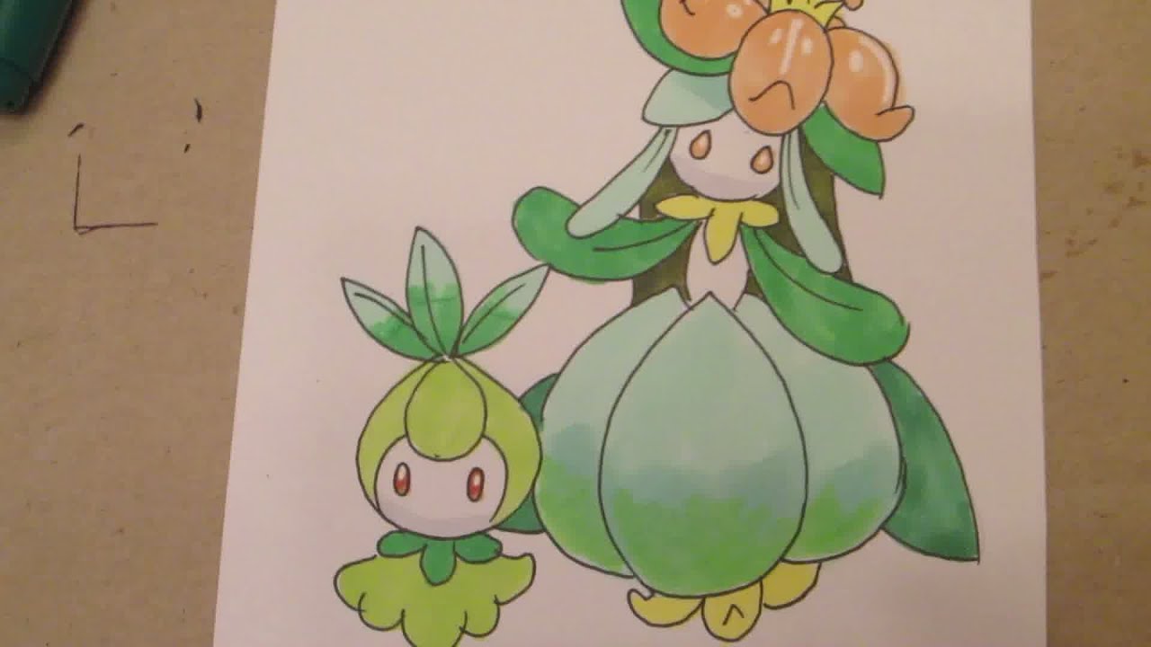 How to draw Pokemon: No.548 Petilil, No.549 Lilligant - YouTube