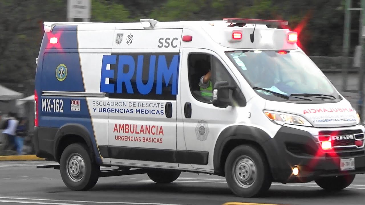 NUEVA ambulancia 162 del ERUM Ciudad de México respondiendo (SSC CDMX ...