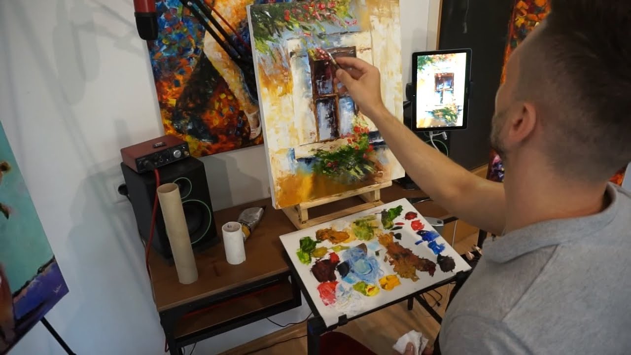 EASY WINDOWS OIL PAINTING TUTORIAL FOR BEGINNERS | LEARN HOW TO PAINT ...