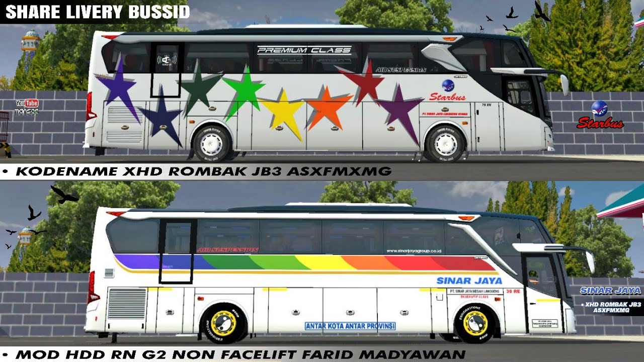 Livery SINAR JAYA x Starbus Terbaru || VERSI XHD rombak JB3 x Mod HDD ...