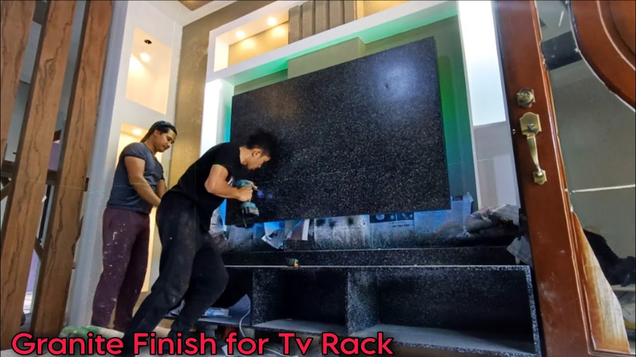 Tv Rack Plywood Granite Paint Finish Installation - YouTube