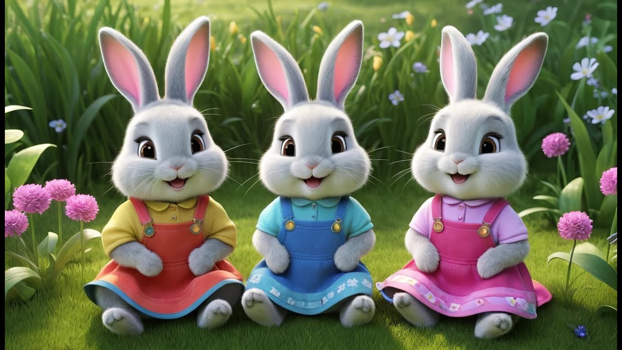 Five Little Bunnies Jumping on the Ground | Fun Nursery Rhyme for Kids ...