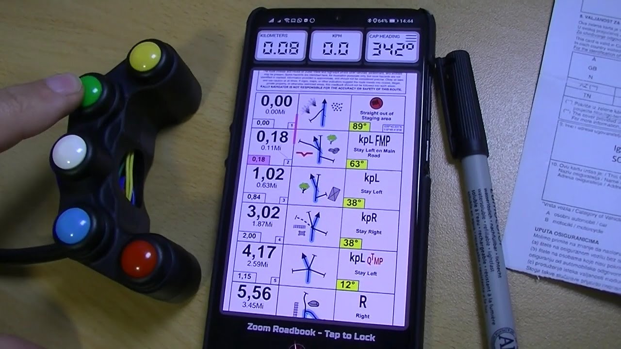 roadbook bluetooth handlebar control - YouTube