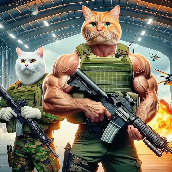 Ginger Cat 😺Love 💕😍Story With White Cat in Army 😻🙀#shorts #viral - YouTube