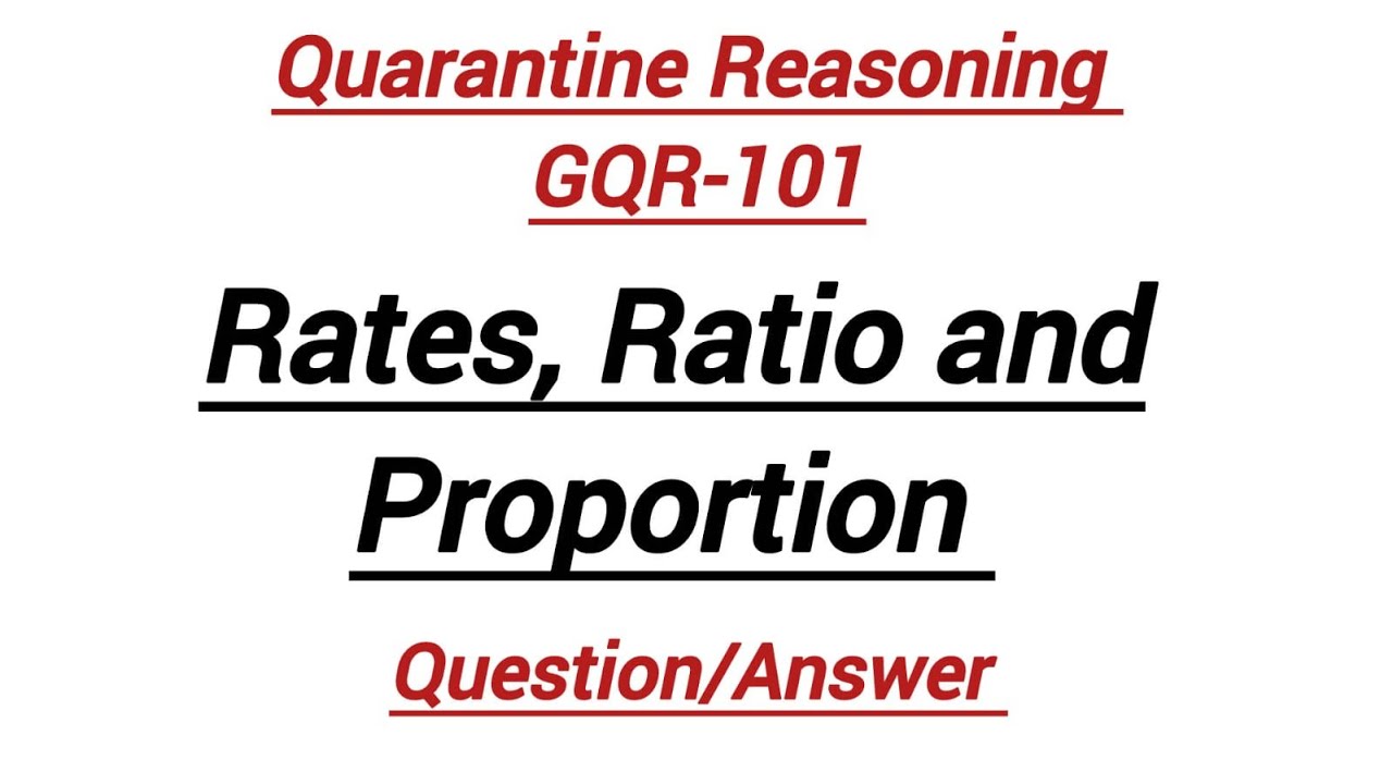 Rates, Ratios and Proportions | Question Answers | Quantitative ...