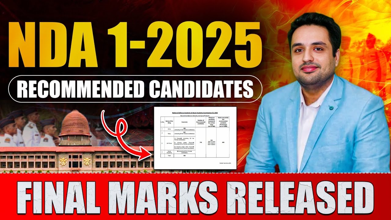 NDA 1 2025 Final Marks Released of Recommended Candidates | NDA 1 2025 ...