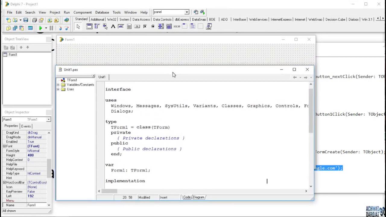 Tutorial Borland Delphi 7 BAB 6 How To Make a Web Browser - YouTube