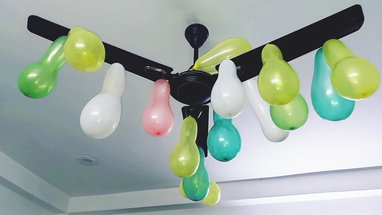 Fan experiment with balloons 🎈 Crompton Super Briz Deco Ceiling Fan ...