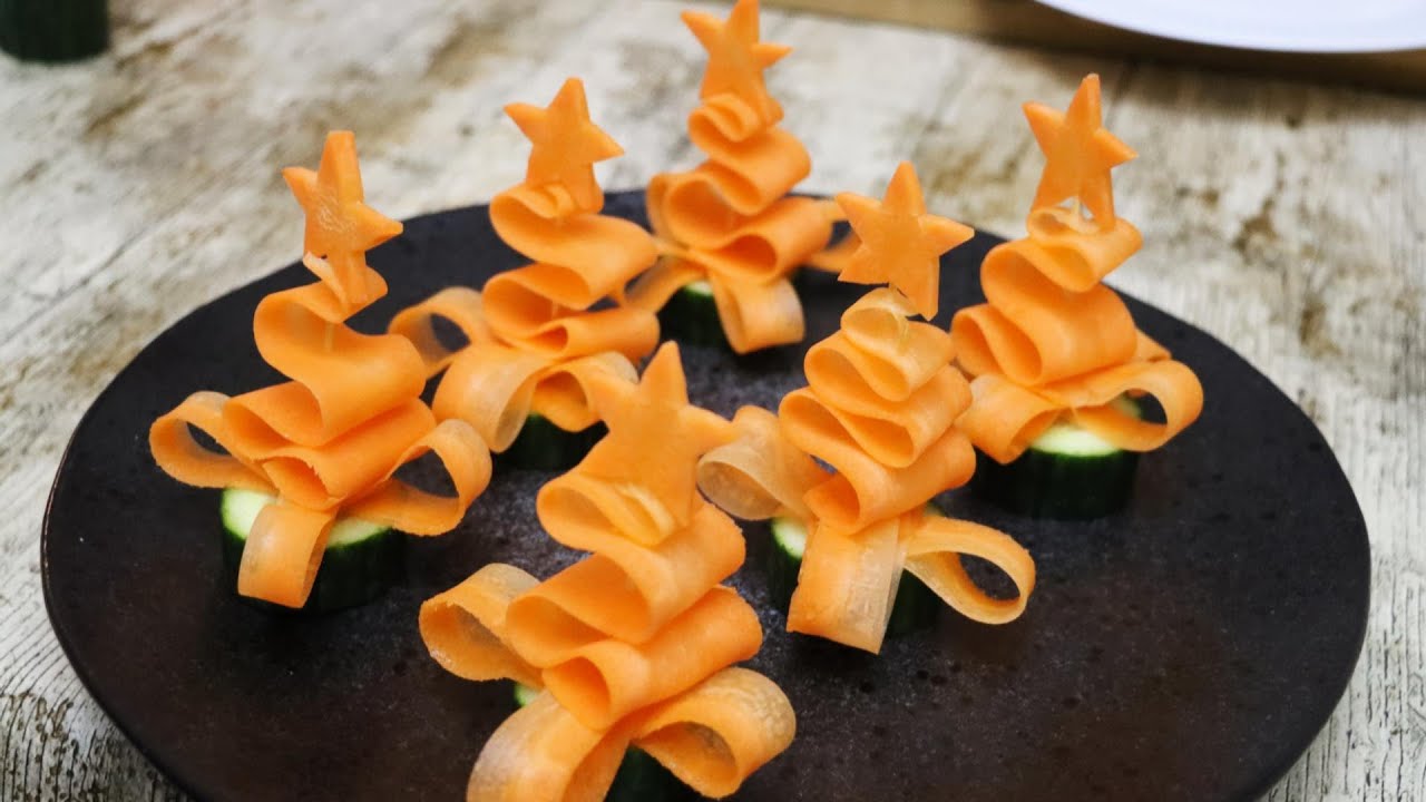 Easy Carrot Christmas Trees🎄🎄🎄Christmas Party Food Ideas - YouTube