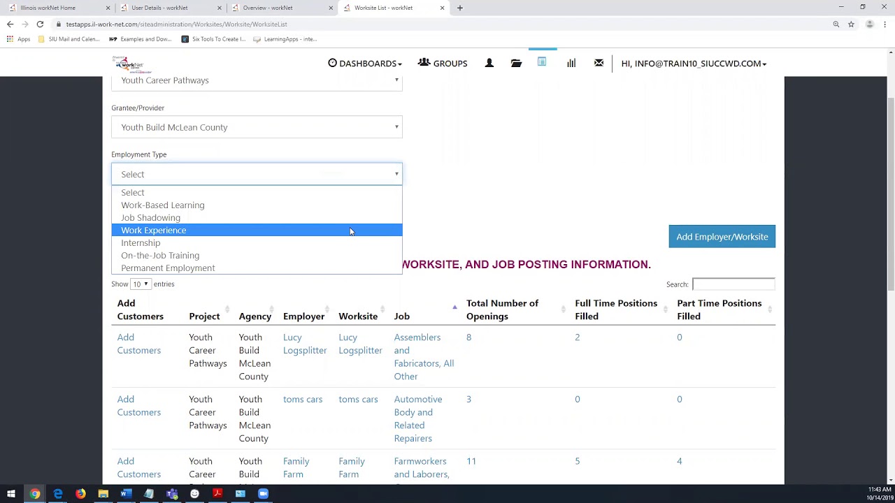 Worksite Placement Tools in the Customer Support Center - YouTube