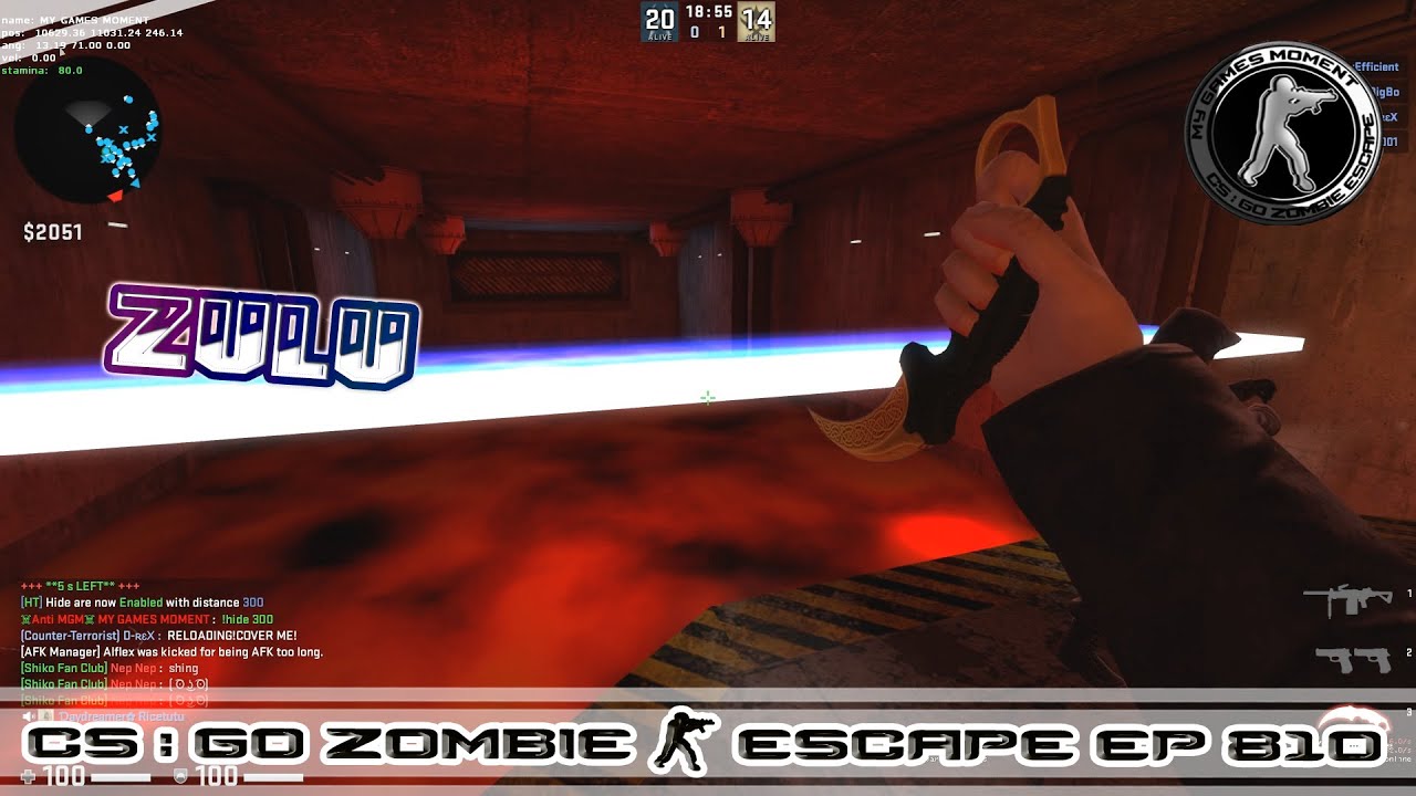 CS:GO ZOMBIE ESCAPE MOD MAP ze_zulu_v2 stage1 (EP810) ZEDDY SERVER ...