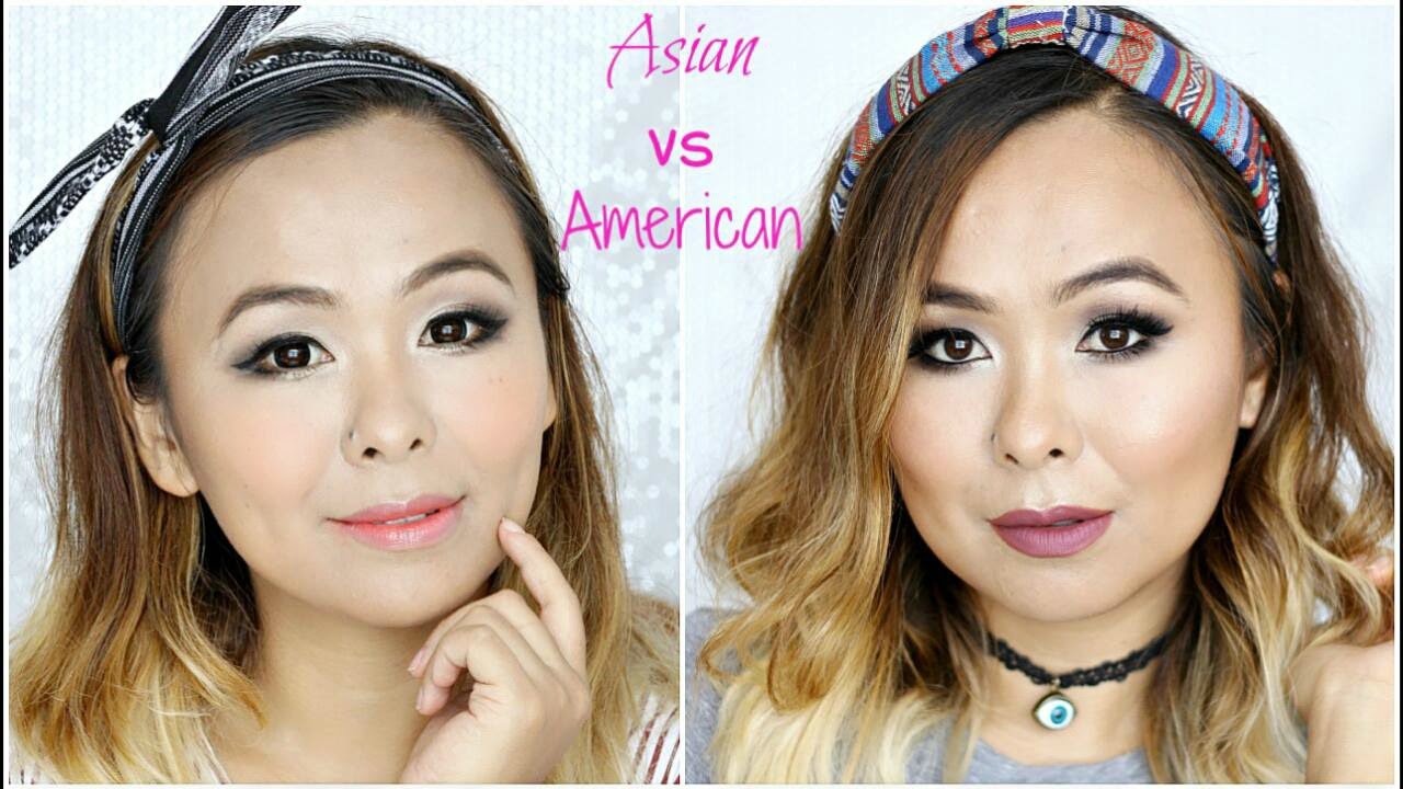 Asian vs American Makeup | Cute vs Glam Grunge - YouTube