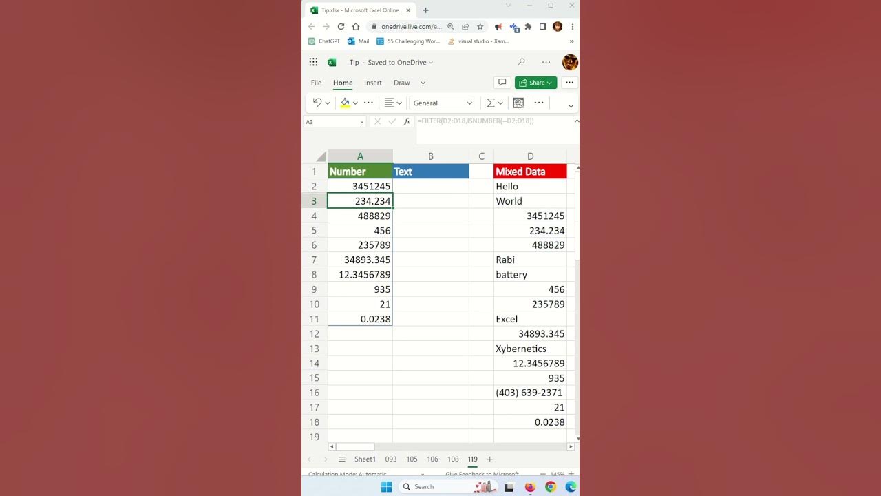 Filter To Extract Text And Numbers From Dataset Excel Tips And Tricks Youtube