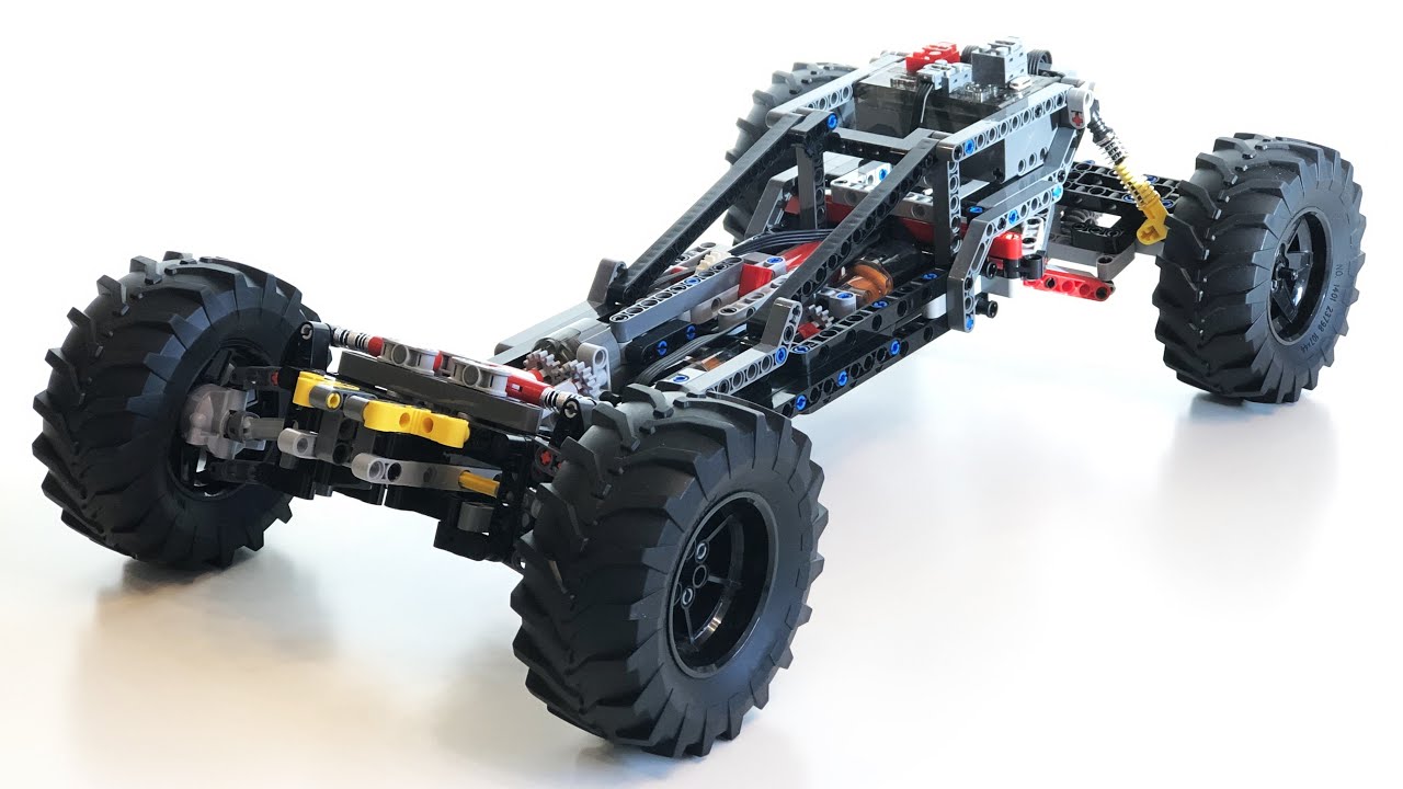 LEGO Technic 4x4 chassis with a simple gearbox - YouTube