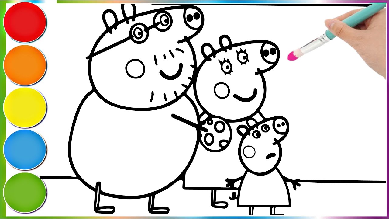 Peppa Pig playing football with her family in the park || Learn how to ...