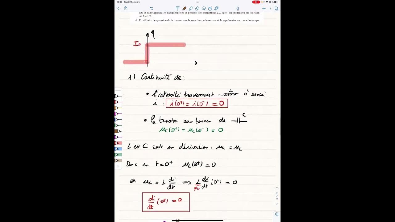 Correction d'un exercice sur l'oscillateur harmonique : circuit LC (Ex 9) - YouTube