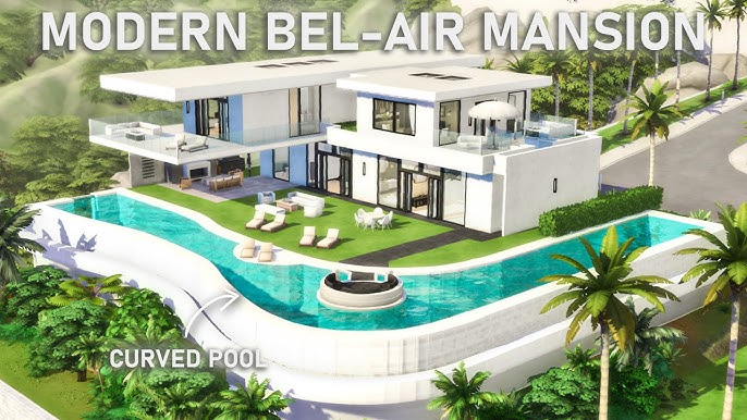 Modern Elegance Mansion No Cc Sims 4 Speed Build