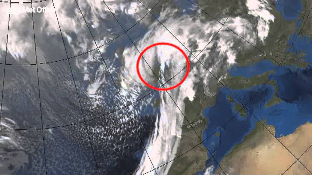 Satellite imagery of 'St Jude's Day' storm - YouTube