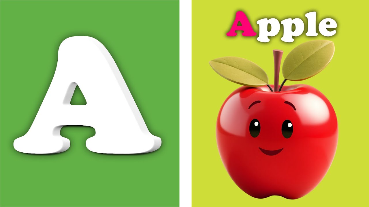 A is for Apple, ABC Phonics Song - Toddler Learning Songs, Nursery ...