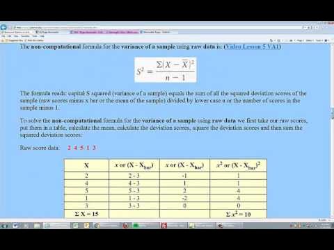Variance Calculation for Raw Data using Non-Computational formula - YouTube