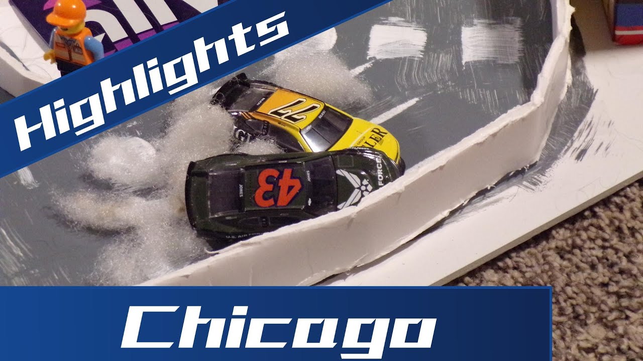 NASCAR Stop Motion: Jones and Dillion Crash in Practice (Streets of Chicago) - YouTube