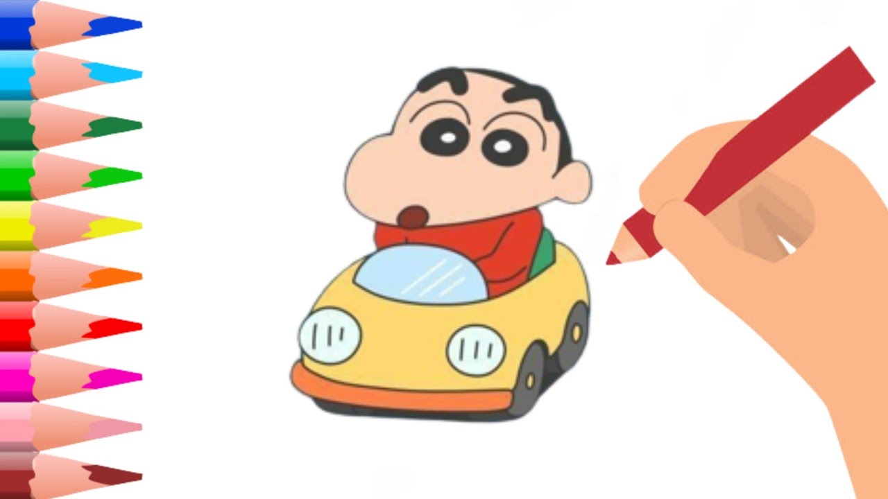 Sinchan drawing, Drawing Sinchan Easy Step by step with color - YouTube