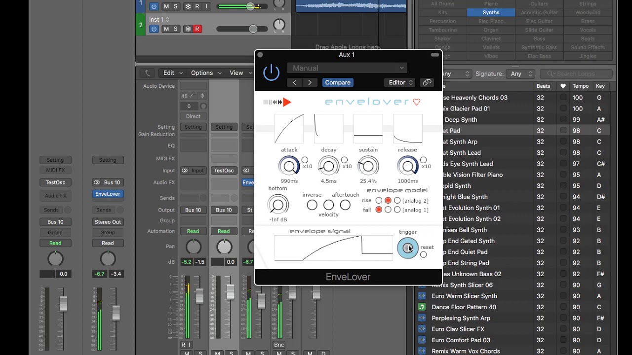 Press Play - Envelover - ADSR tool - FREE VST AU Plugin - Quick Demo ...