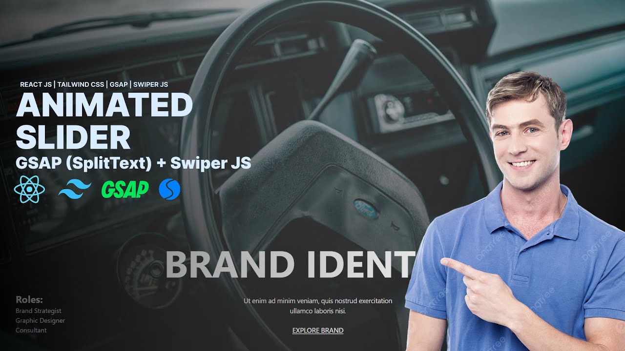🚀 Create Animated Vertical Slider with Swiper.js + GSAP SplitText 🎬 ...