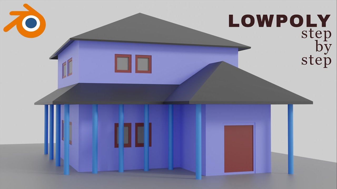 Blender Low Poly House Step By Step Youtube
