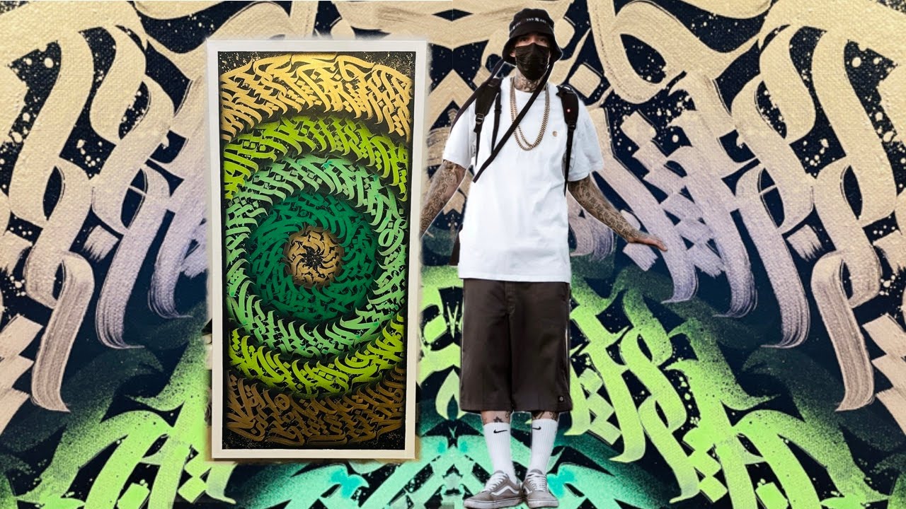 @BURNZY ART 🔥🔥🔥 Creating a CALLIGRAFFITI Jungle green calligram using ...