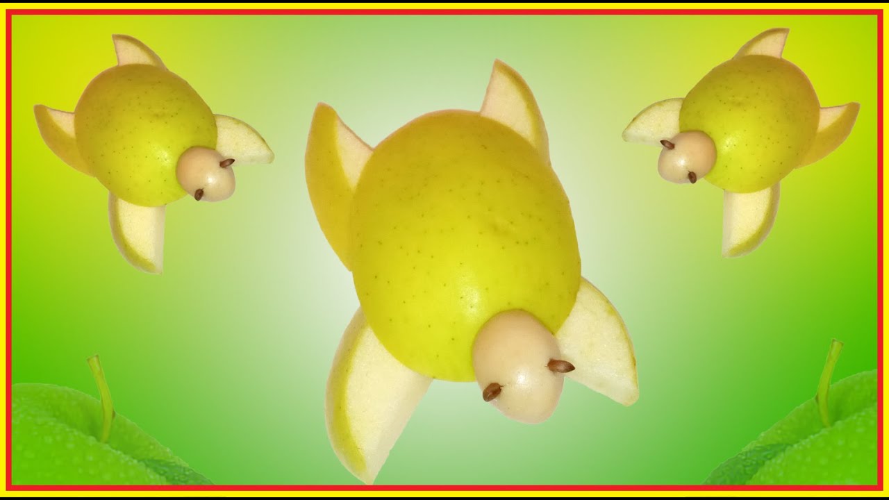 Turtle apple - How to make a Turtle with apple For your kids - YouTube