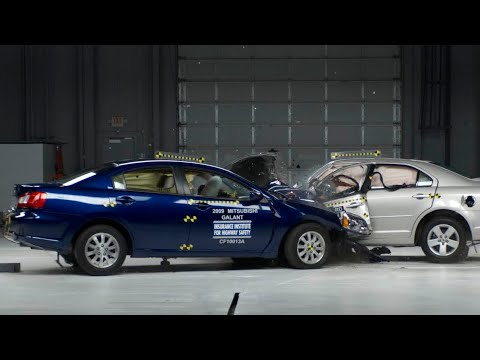 2009 Mitsubishi Galant Into 2008 Ford Fusion (Oblique Angle Crash Test ...
