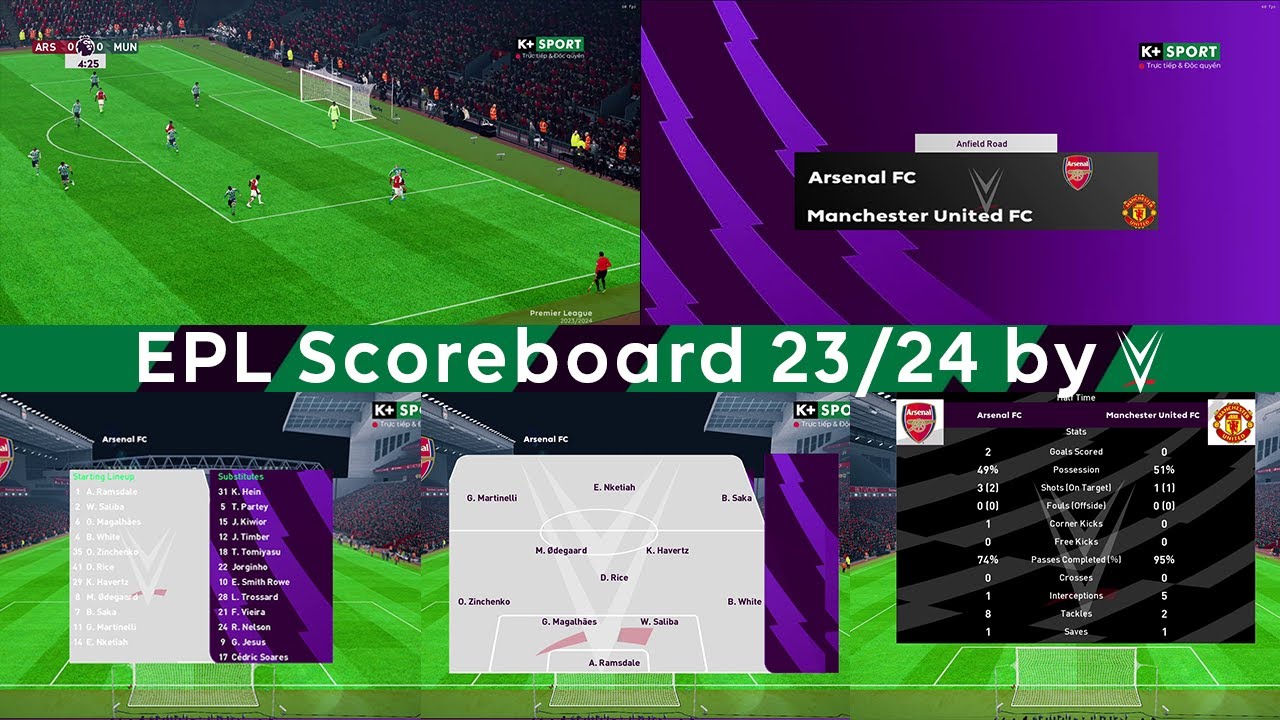 PES 2017 EPL 23/24 in K+ Sport Mod By Vcbjh Update for Sider - YouTube