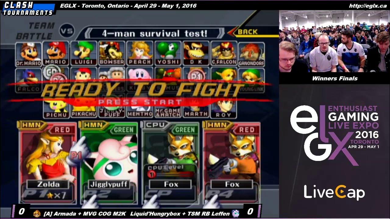 EGLX - Mew2King + Armada vs Leffen + Hungrybox - Winners Finals - SSBM - YouTube